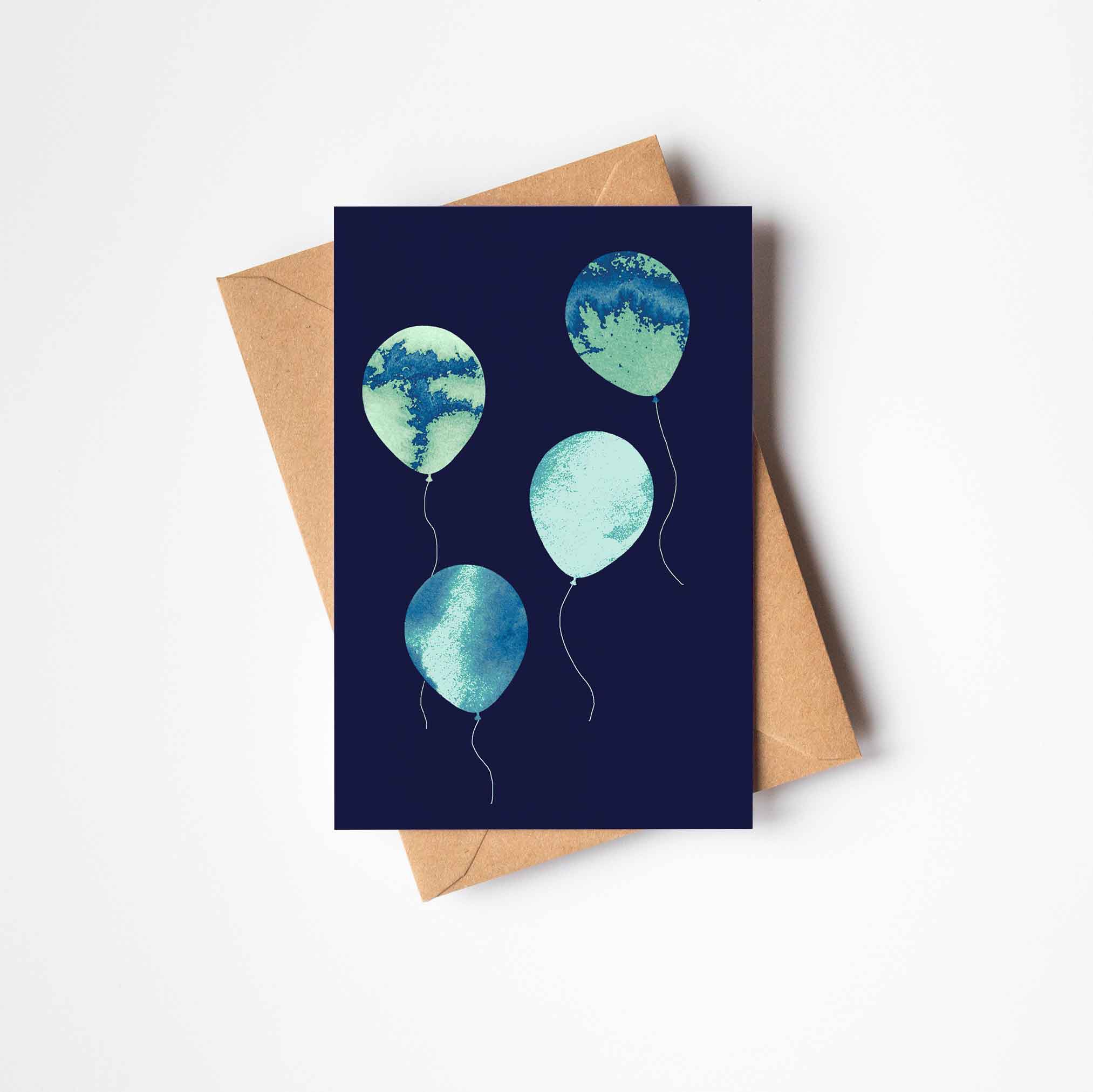 Geo Balloons Art Greeting Card – OlaOla